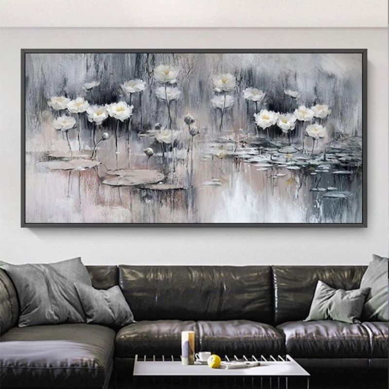 Jual lukisan abstrak texture uk/60x120cm dilengkapi rangka kayu dan ...