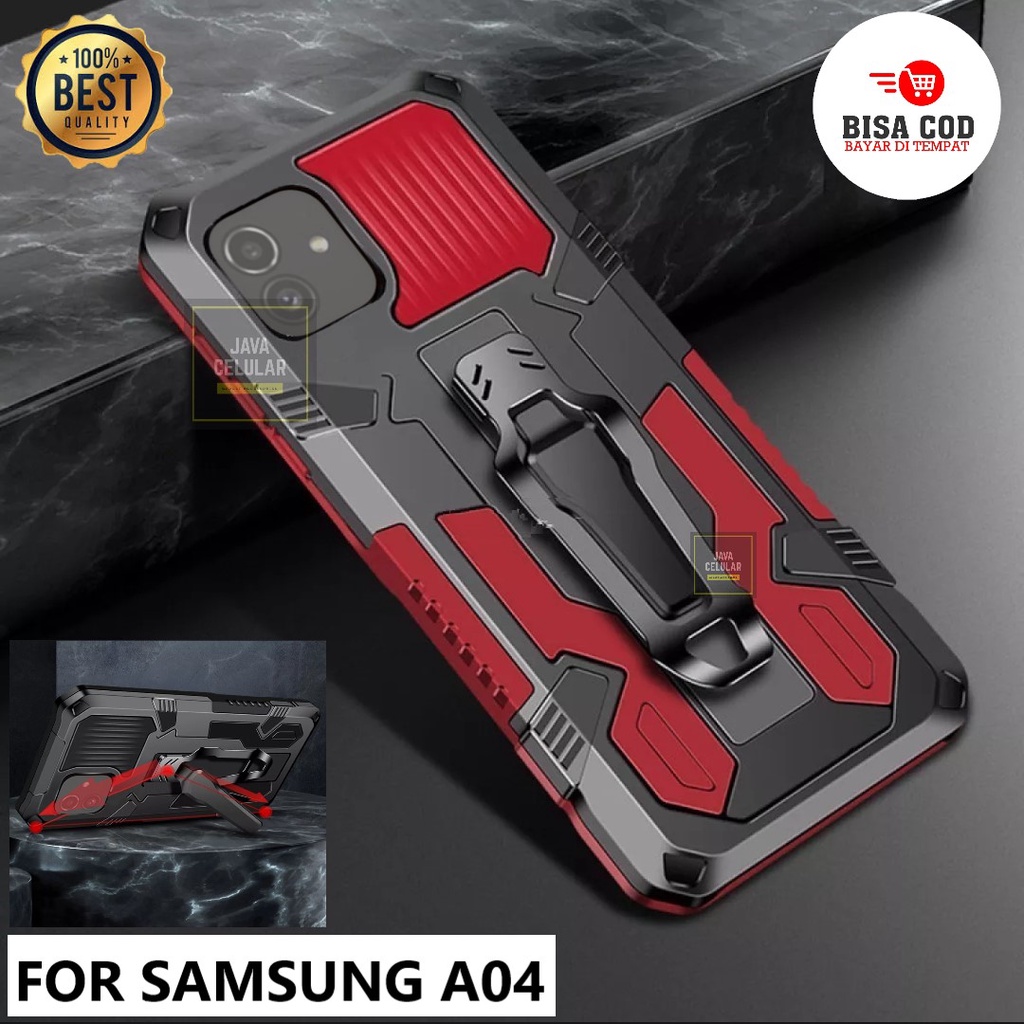 Jual Casing Untuk Samsung Galaxy A04 Shockproof KickStand Clip Case ...
