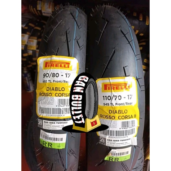 Jual Paket ban pirelli Diablo rosso corsa 2, uk 90/80-17 & 110/70 R 17 Soft Compount (2025 ...