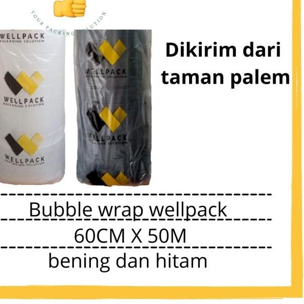 Jual Bubble wrap roll hitam dan bening wellpack uk 60cm x 50m - Hitam | Shopee Indonesia
