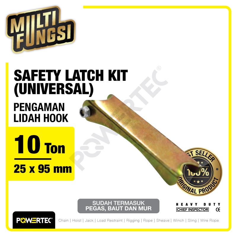 Jual POWERTEC Safety Latch Pengaman Lidah Hook 10 Ton UNIVERSAL Spare ...