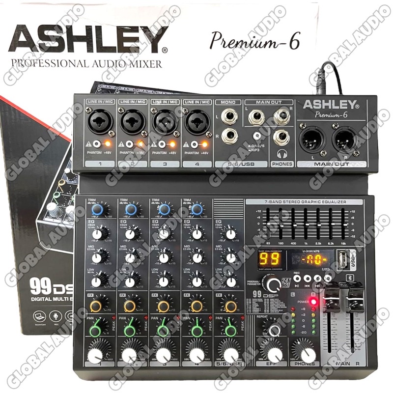 Jual Mixer Ashley Premium 6 Original 6 Channel Bluetooth - USB With Soundcard Premium6 Mixing 6 ...