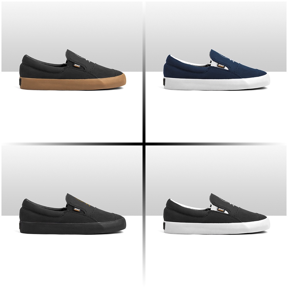 Jual Sepatu Sneakers Geoff Max Original Meery All Black Navy Gum White ...