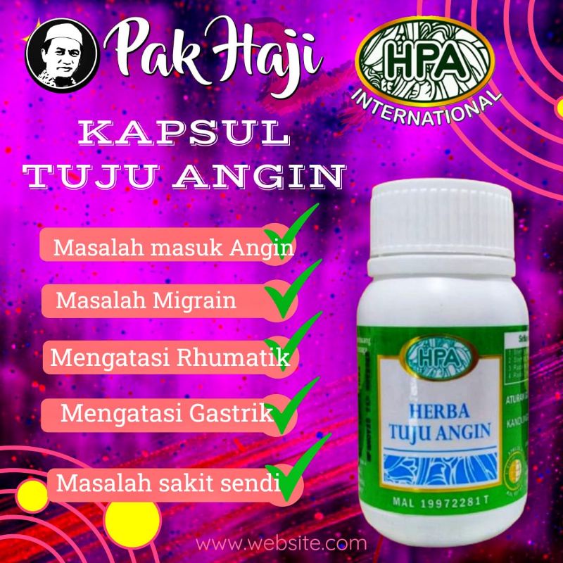 Jual HTA- HERBA TUJU ANGIN PAK HAJI untuk masalah angin, jantung ...