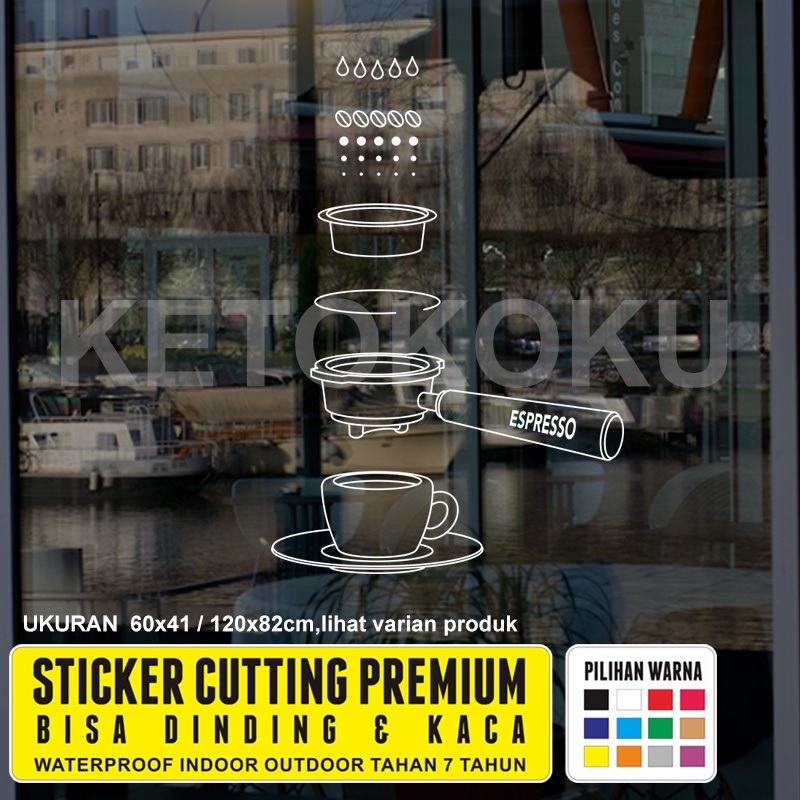 Jual Sticker Kaca Cafe Espresso Cutting Sticker Coffee Shop Kopi ...