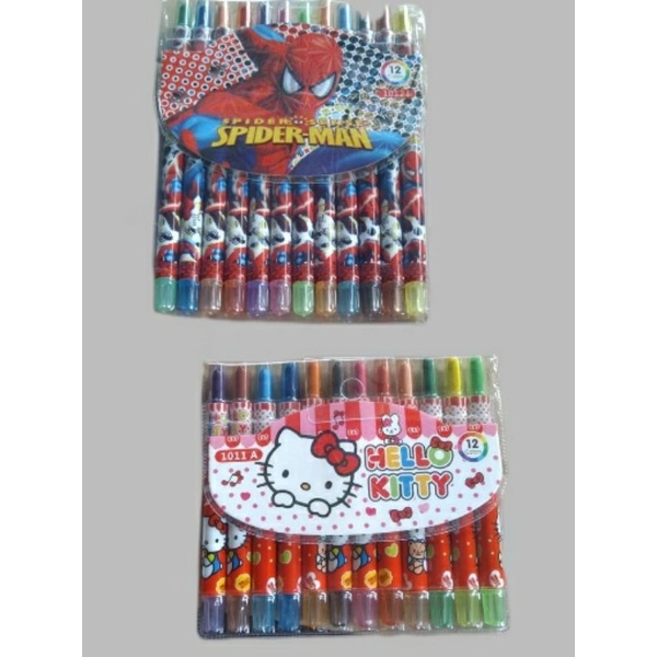 Jual crayon ulir kecil dan panjang isi 12 warna | Shopee Indonesia