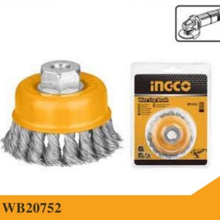 Jual Ingco Sikat Kawat WB20752 Gerinda 3 Inch Wire Braid Brush Besi ...