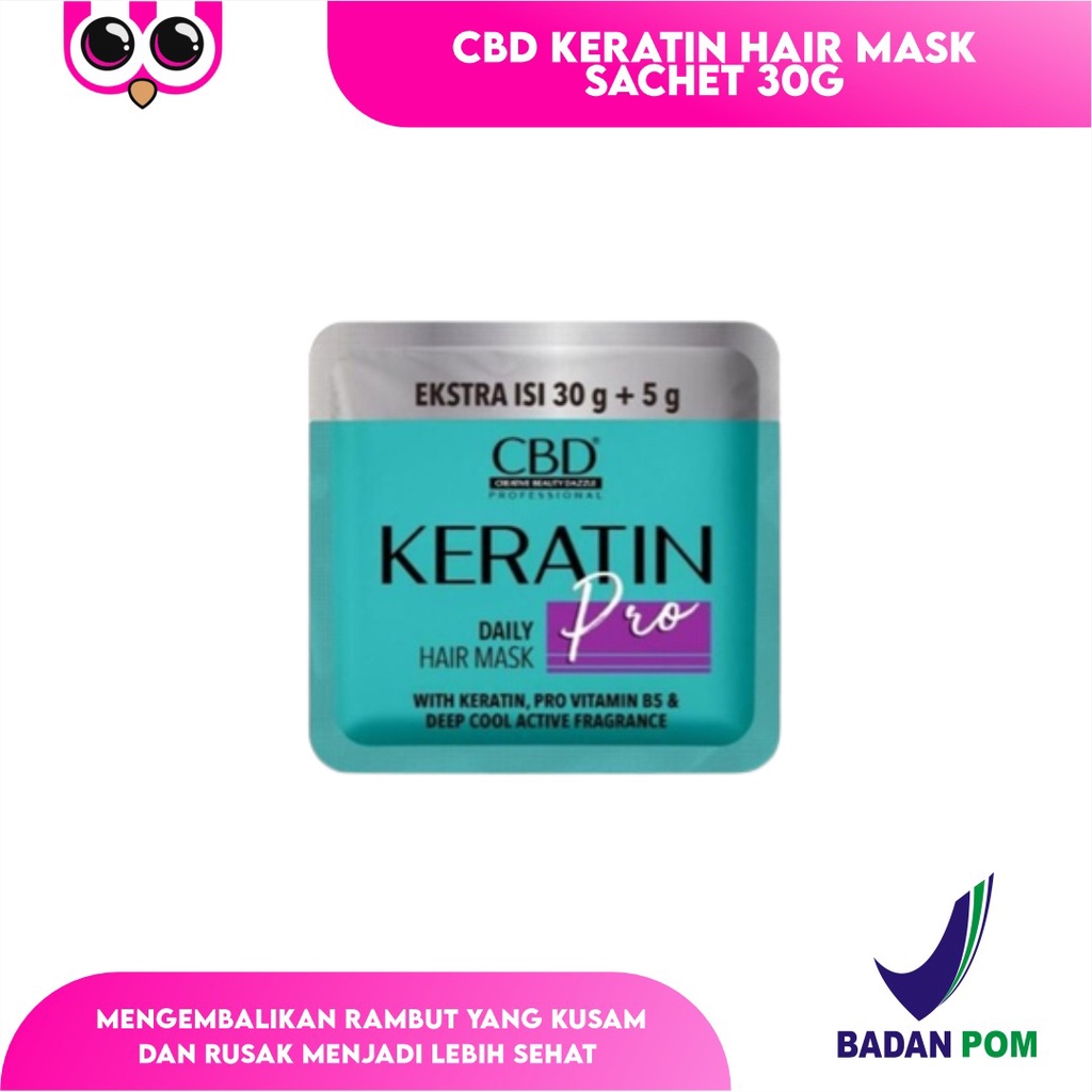 Jual SACHET CBD HAIRMASK PROFESSIONAL KERATIN PRO DAILY HAIR MASK 35GR ...