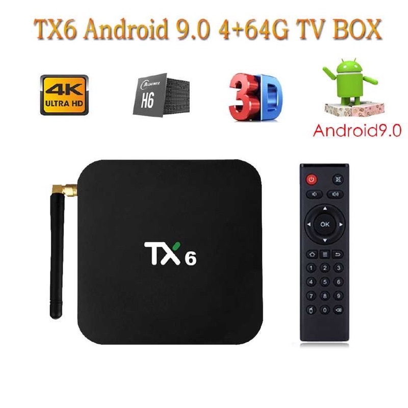 Jual TX 6 Smart TV Box 4 x 64 GB 4K Android Television box with Antena ...