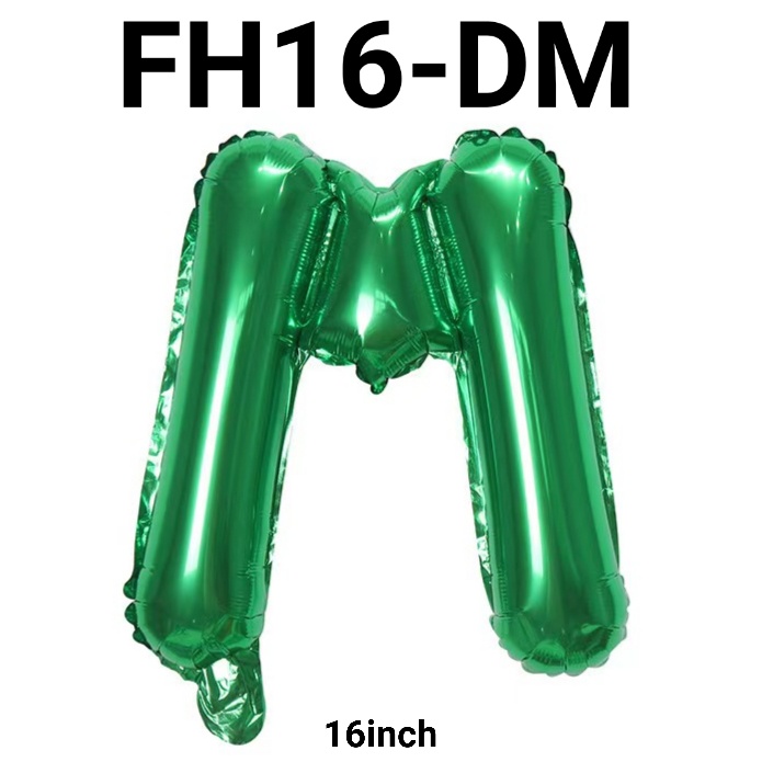 Jual FH16-D Balon foil huruf abjad nama 16 inch 40 cm hijau ijo green ...
