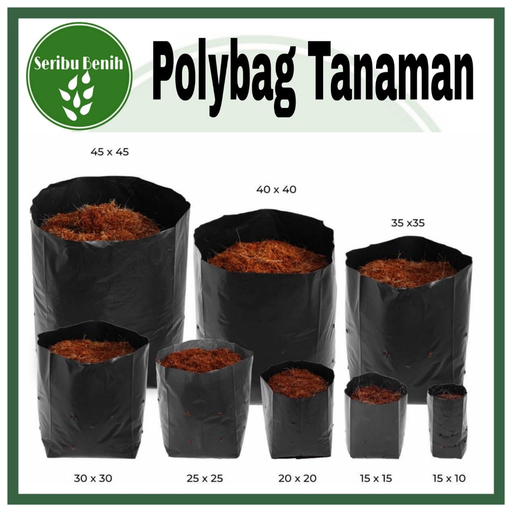 Jual 1 Lembar Polybag UKURAN SEDANG Polibag Tanaman Tebal 25x25 30x30 ...