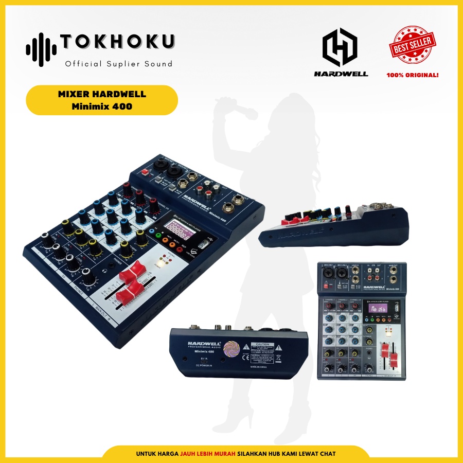 Jual Mixer Audio Mini Mix Hardwell 2 Chanel USB 48V Phantom Premium ...