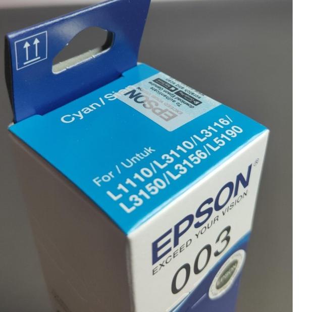 Jual TINTA EPSON 003 CYAN ORIGINAL EPSON 100% | Shopee Indonesia