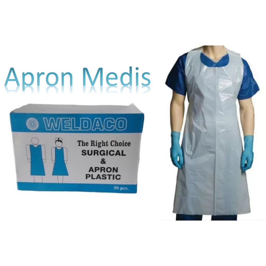 Jual Apron Medis Celemek Plastik Putih 0,025mm -Apron Plastik Medis ...