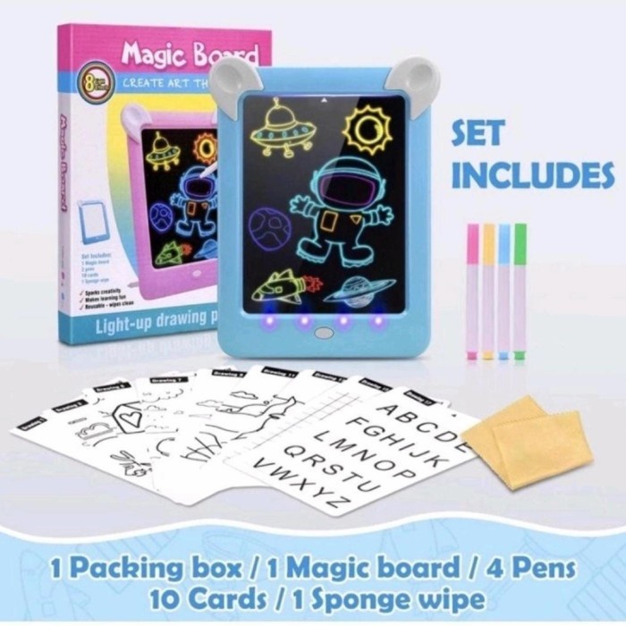 Jual Papan Tulis Magic Board Drawing Led 3D 85127 - Papan Tulis Anak ...