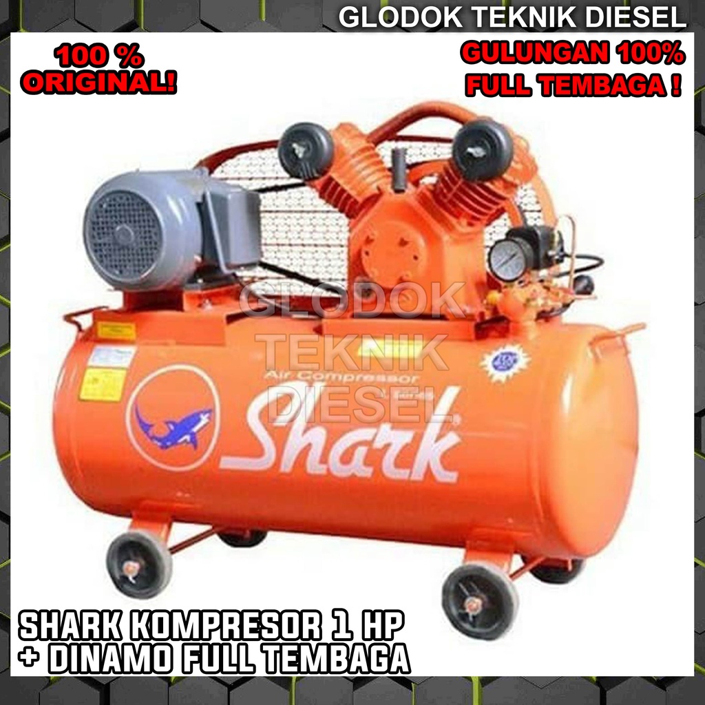 Jual SHARK 1 HP PK Kompresor Angin + Dinamo Electro Motor Full Tembaga ...