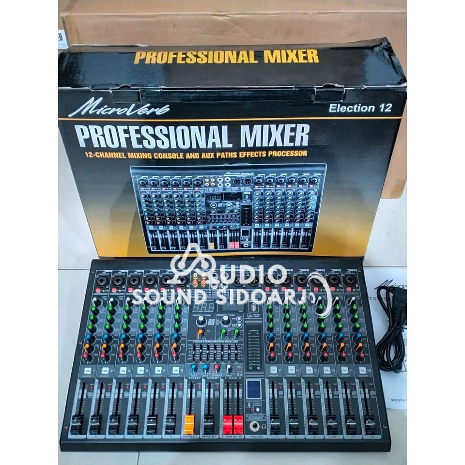 Jual Mixer Microverb Election 12 / 12 Channel 256 DSP Efek Digital Reverb | Shopee Indonesia