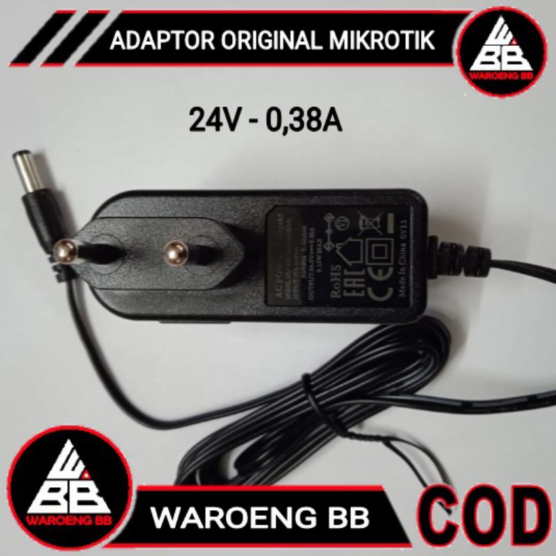 Jual ADAPTOR ORIGINAL MIKROTIK 24V 0,38A - 24V 0,8A | Shopee Indonesia