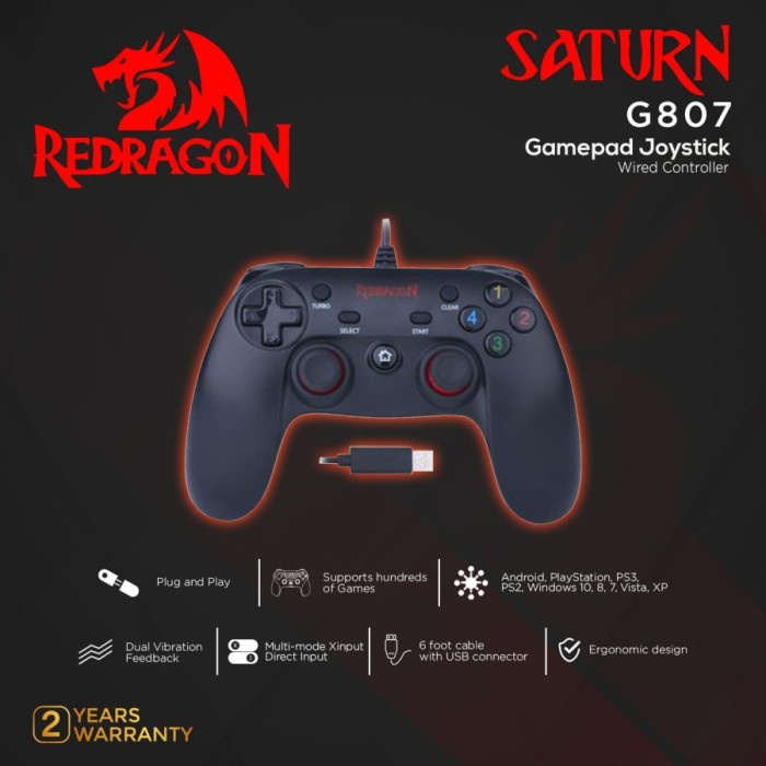 Jual Redragon Gamepad Joystick SATURN - G807 | Shopee Indonesia