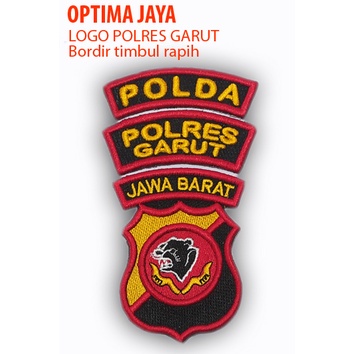 Jual Logo polres Garut, polda Jabar bordir timbul, rapih berkualitas ...