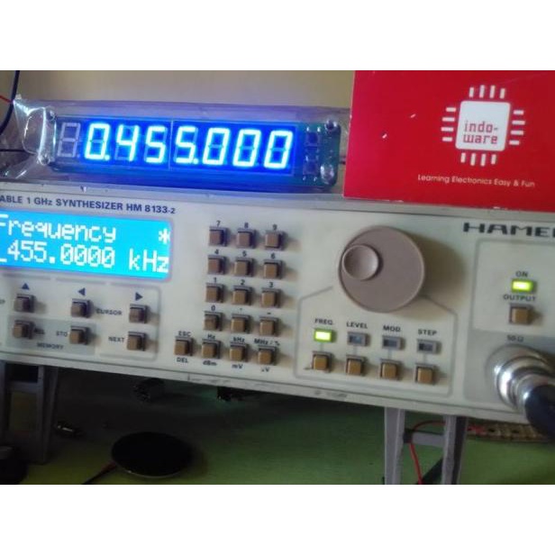 Jual 8 digit seven segment Frequency counter up to 2.4Ghz frekuesi ...