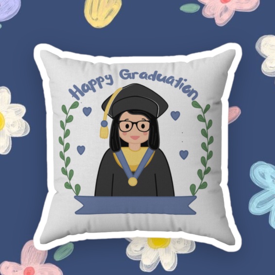 Jual BANTAL WISUDA BISA CUSTOM NAMA DAN UCAPAN 2 SISI KADO GRADUATION ...