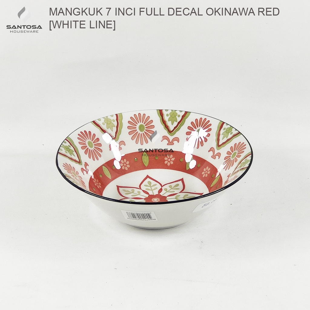 Jual Mangkuk 7 inci Full Decal Okinawa Red [White Line] | Shopee Indonesia