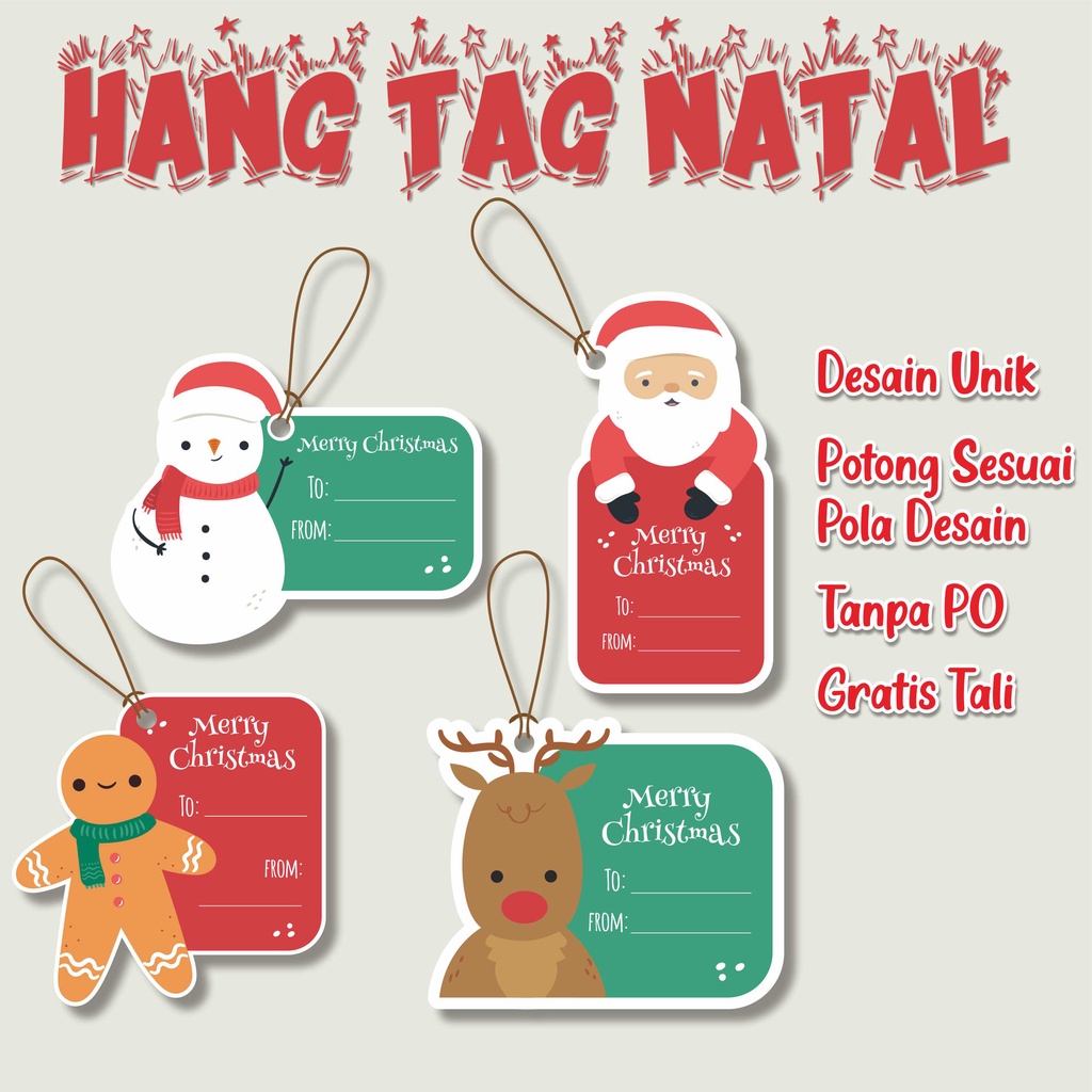 Jual Hang tag natal / Hangtag Christmas Bisa Custom Potong Sesuai Pola ...