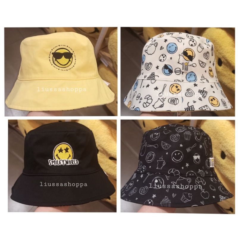 Jual Topi Miniso - SmileyWorld Collection Dual-Sided Bucket Hat ...