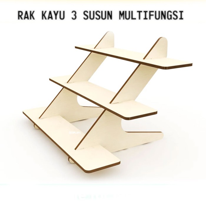 Jual Rak Kayu Serbaguna 3 Tingkat / Rak Susun / Wooden Shelf Organizer ...