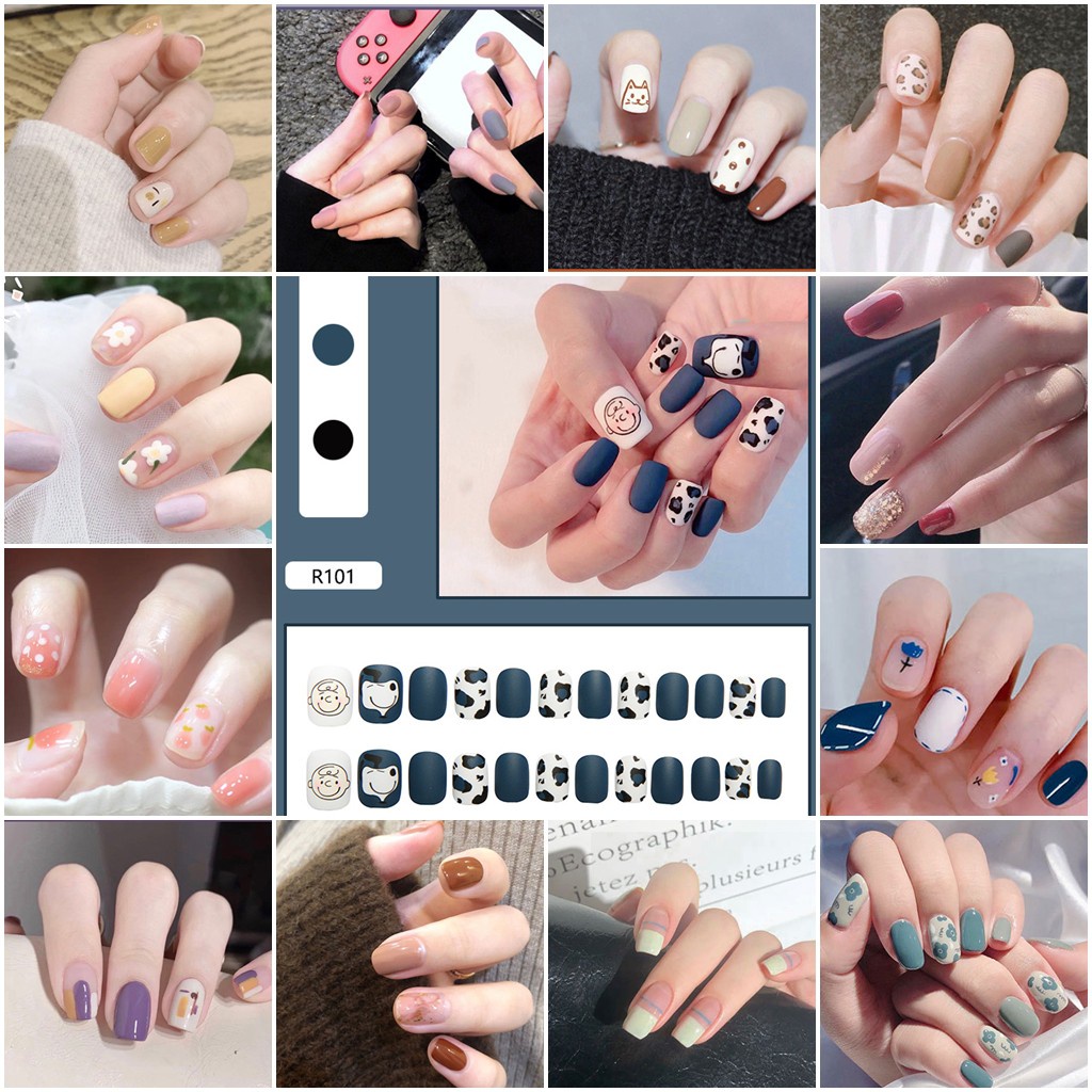 Jual Kuku Palsu Aesthetic / Kuku Kukuan Palsu / Fake Nails Art | Shopee ...
