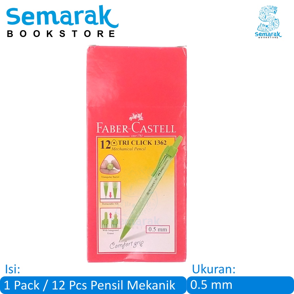 Jual Faber Castell Tri Click Mechanical Pencil Pensil Mekanik Segitiga ...