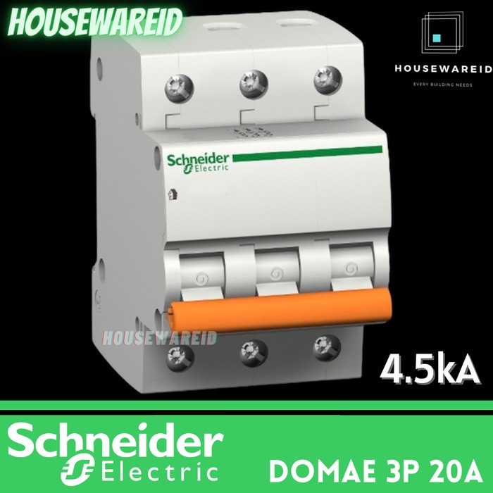Jual Safety Mcb Schneider Domae 3 Phase 20 Ampere Original Sni, 3P 20A ...