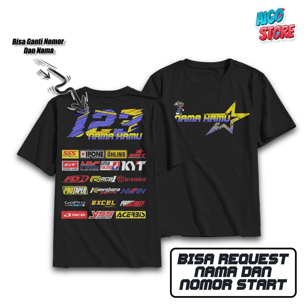Jual Kaos Racing Custom Aesthetic Bisa Request Ganti Desain Nomer Ganti ...