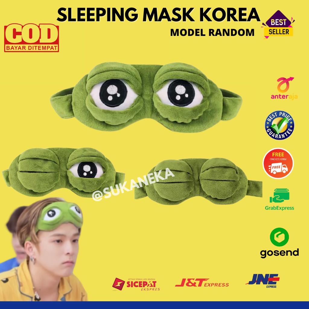 Jual Kacamata Penutup Mata Tidur 3D Katak Model Kodok Soft Sleeping Eye ...