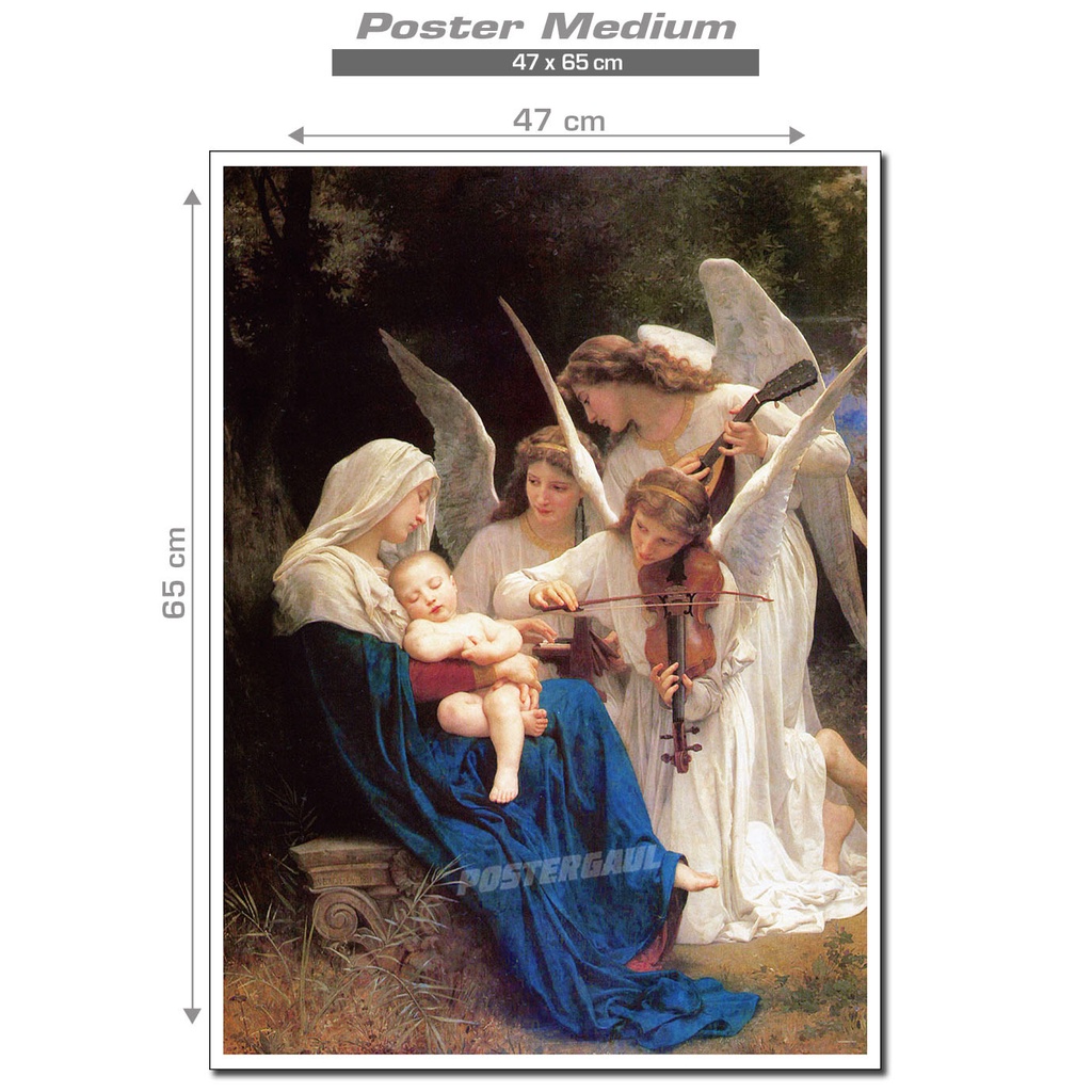 Jual Poster Medium REPRODUKSI LUKISAN: SONG OF THE ANGELS by WILLIAM ...