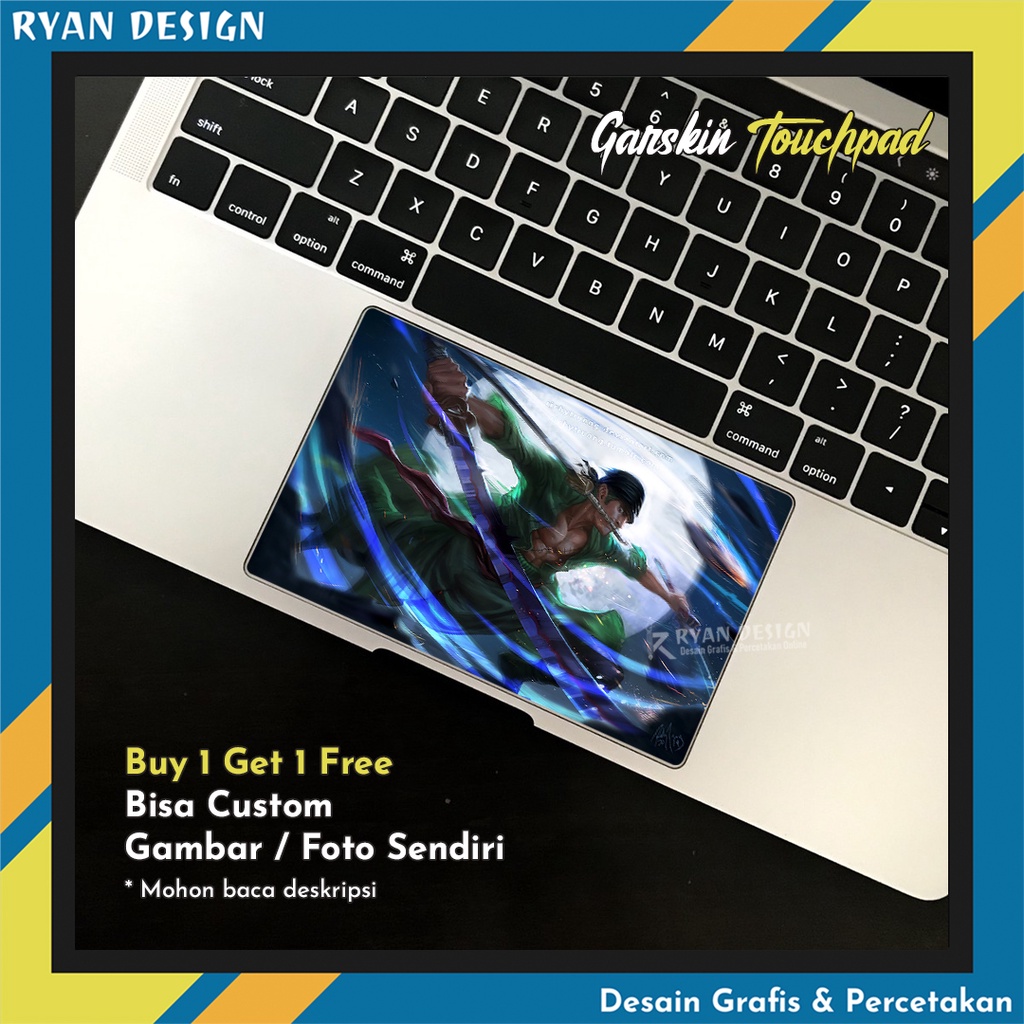 Jual Premium Garskin TouchPad Laptop Roronoa Zoro Anime One Piece ...