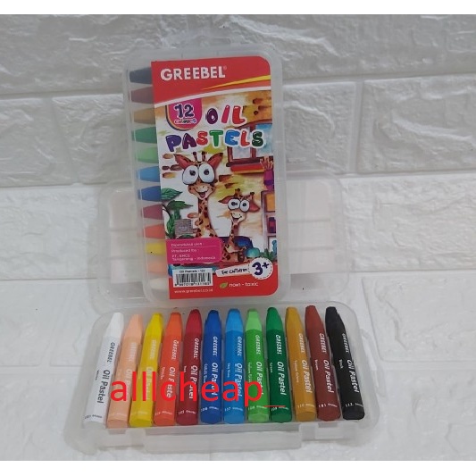 Jual KRAYON WARNA 12 WARNA GREBEL CRAYON OIL PASTELS 12 COLOR GREEBEL ...