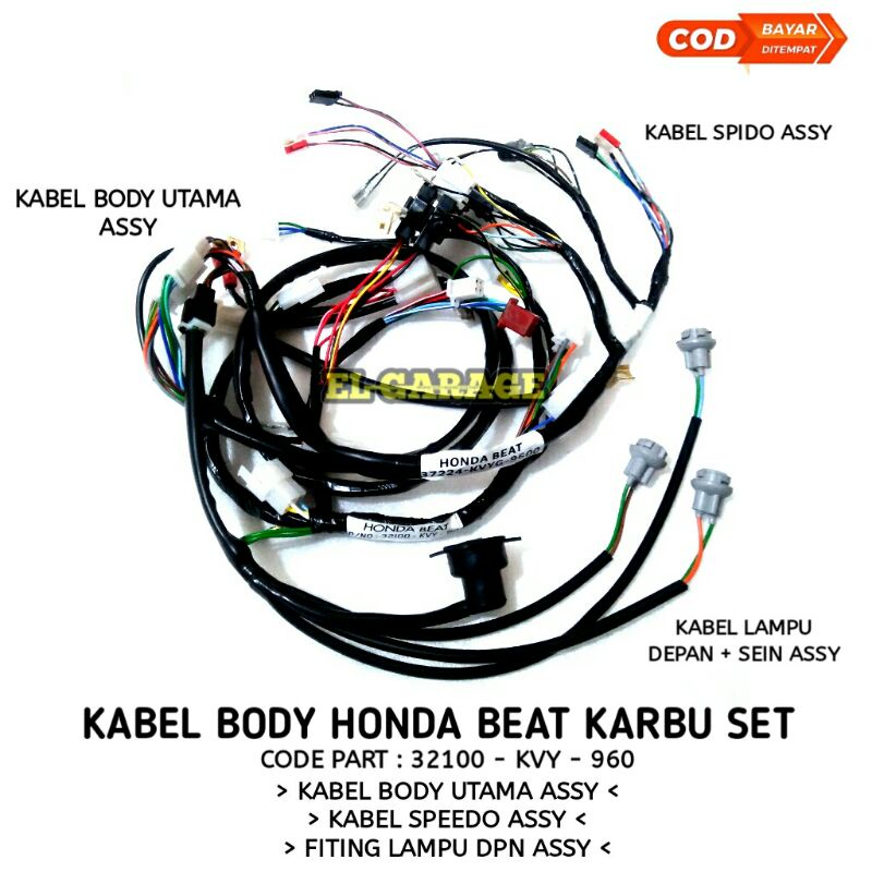 Jual KABEL BODY BEAT KARBU KVY LAMA FITTING SPIDOMETER ASSY FITTING ...