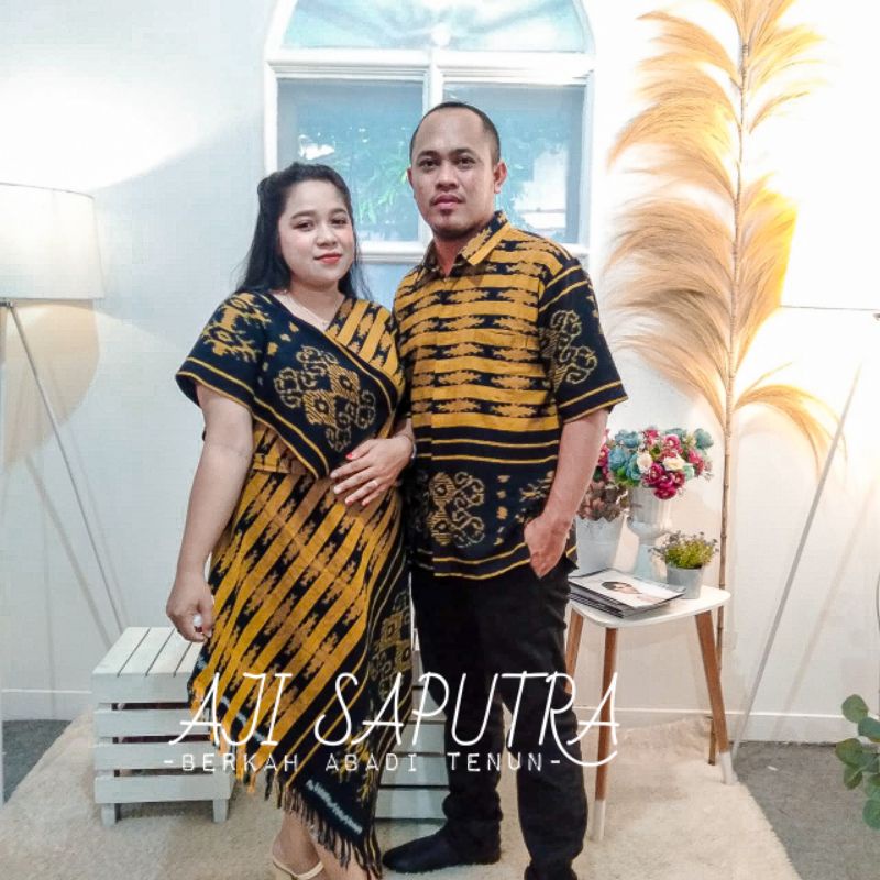 Jual SET COUPLE TENUN ETNIK BAJU PREWEDDING KONDANGAN KEKINIAN | Shopee Indonesia