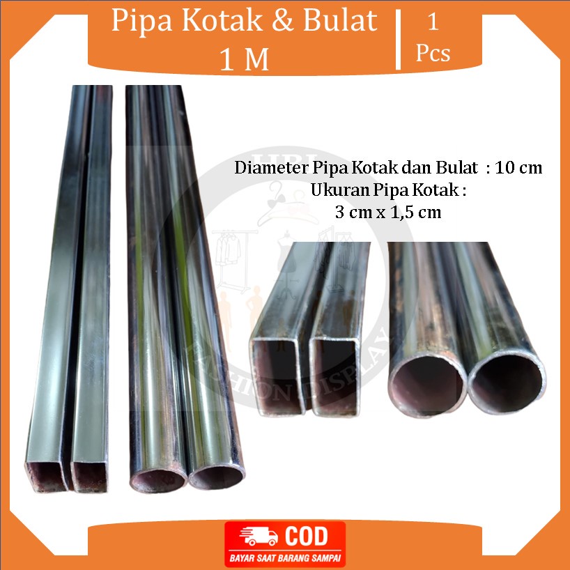 Jual Pipa Bulat dan Kotak Besi Chrome 100 cm (1 Meter) | Shopee Indonesia