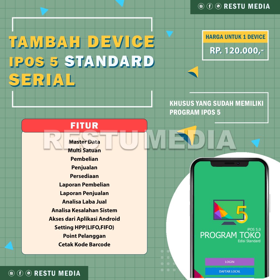 Jual Tambah Device Ipos 5 Standar | Shopee Indonesia
