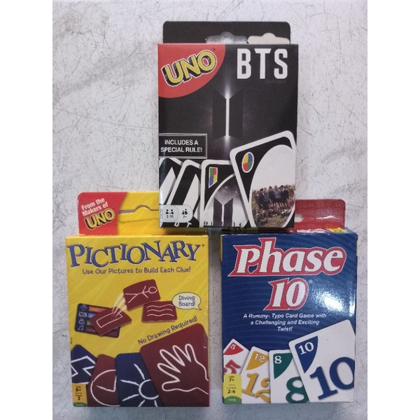 Jual paket isi 3 pictionary phase 10 dan BTS | Shopee Indonesia