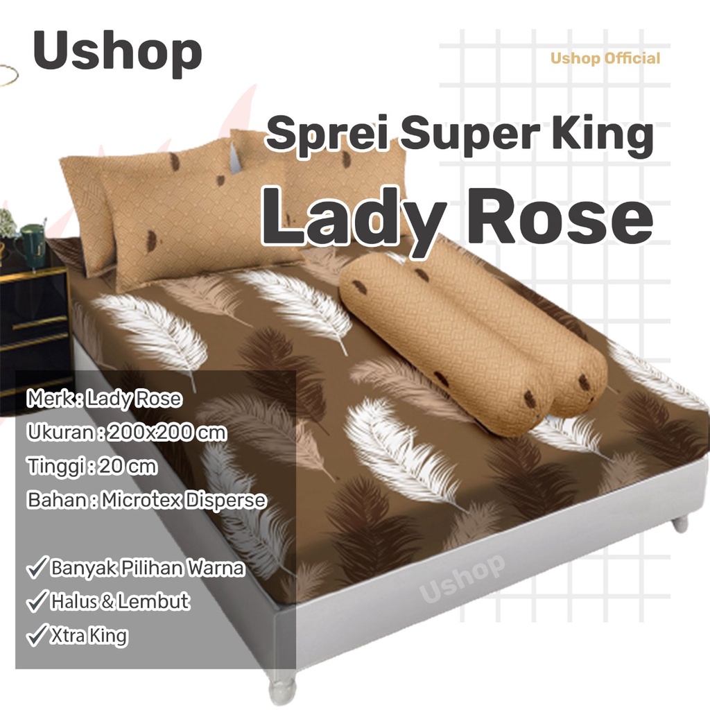 Jual LADY ROSE Sprei 200X200 Super King Tinggi 30 Cm - Agatha Cinnamon Cranberry Pandora Petunia ...
