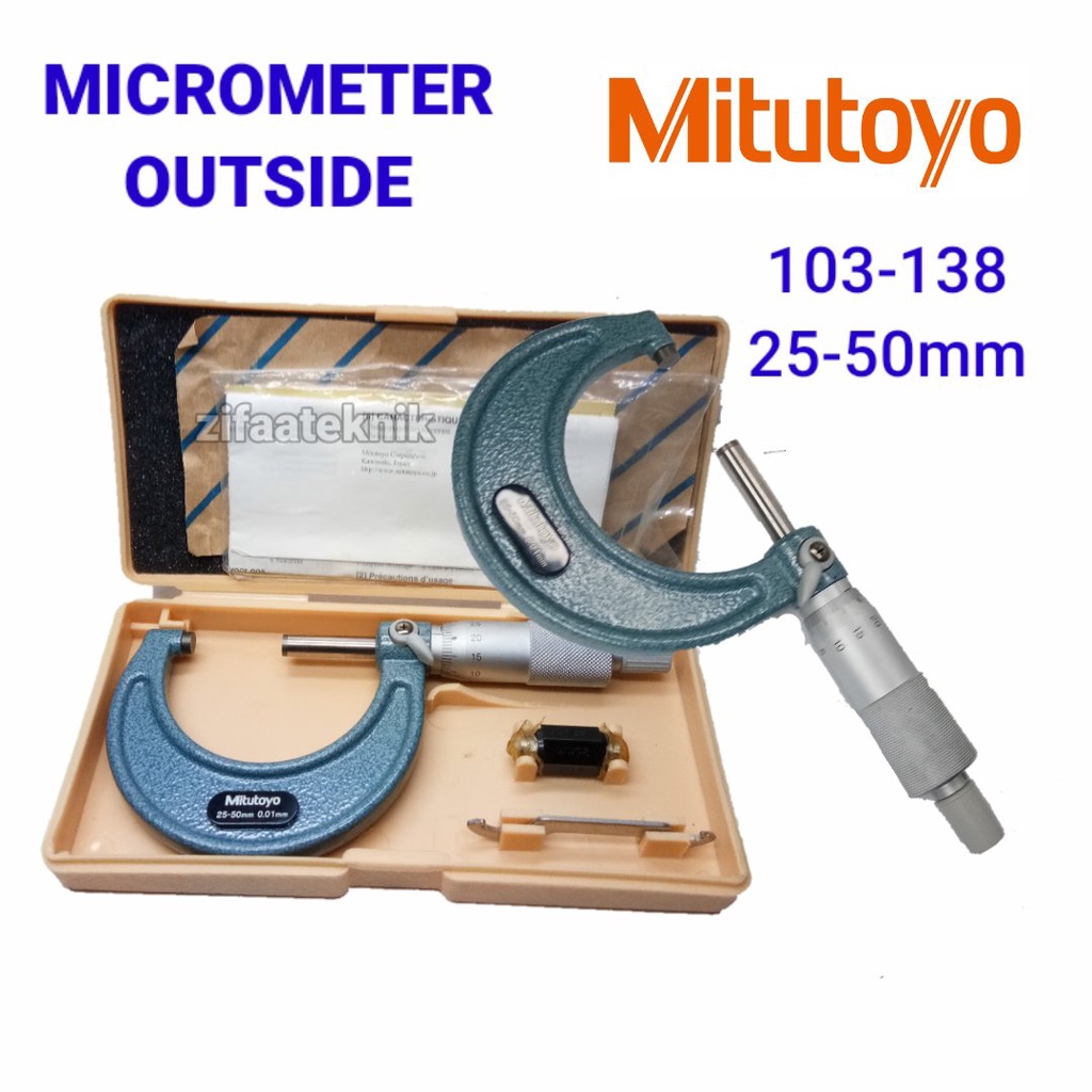 Jual MICROMETER OUTSIDE MITUTOYO 103-138 25-50MM RANGE 0.01MM 0riginal | Shopee Indonesia