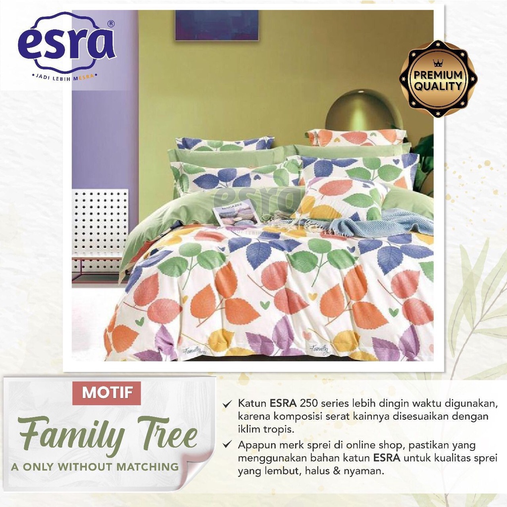 Jual Sprei Set Premium Katun ESRA Motif Family Tree | Shopee Indonesia