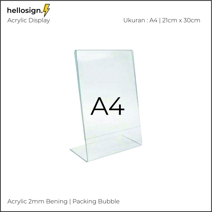 Jual Akrilik Display A4 | Tempat Brosur A4 | Acrylic Tent Card Holder ...