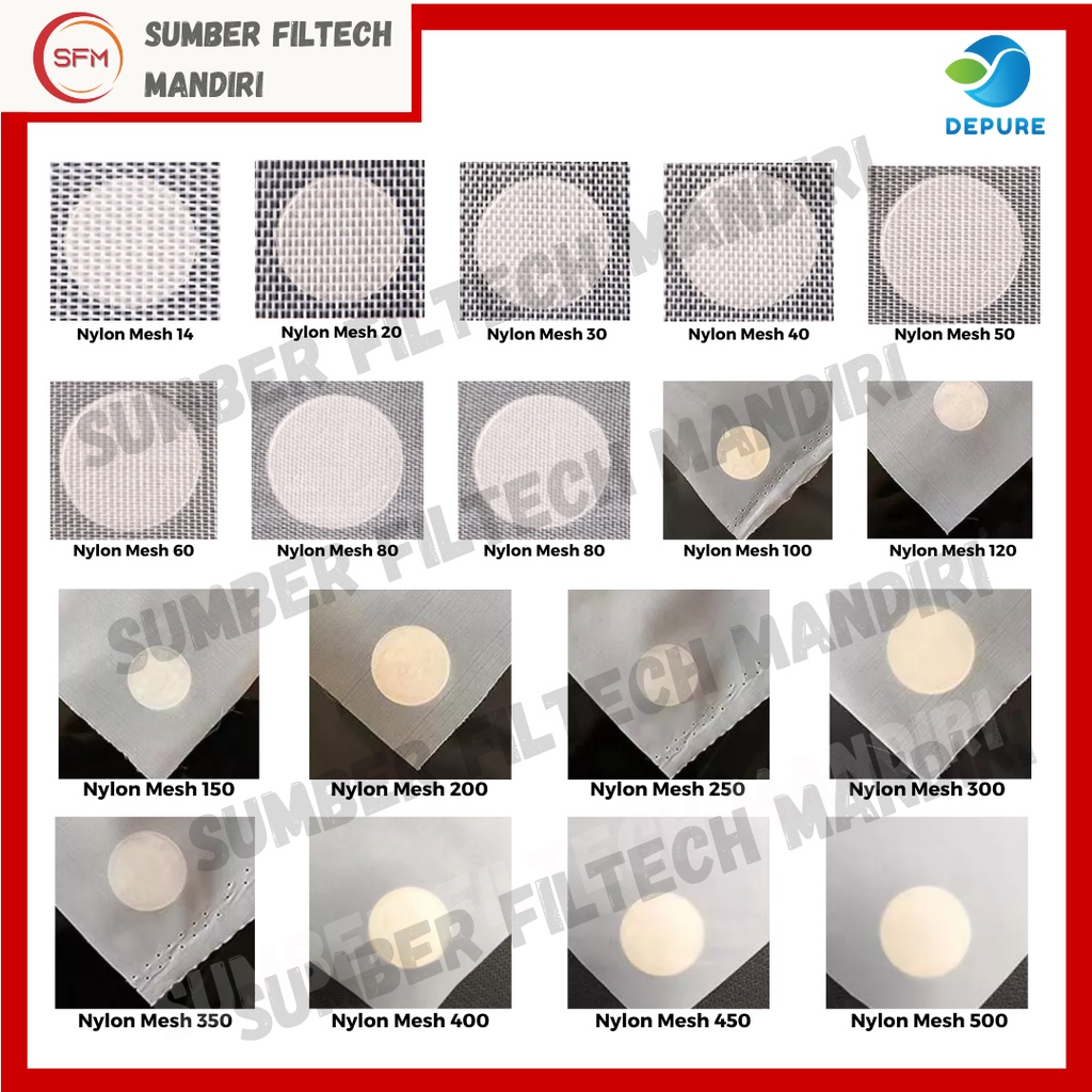 Jual Mesh Saringan Nylon 100, 120, 140, 150, 160 Lebar: 1m, 1.6m ...