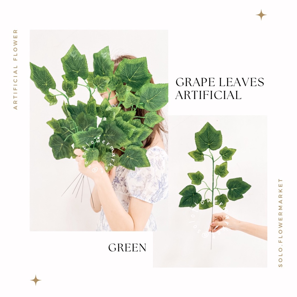 Jual DAUN ANGGUR TANGKAI Plastik Dekorasi Artificial - Lusinan/palsu ...