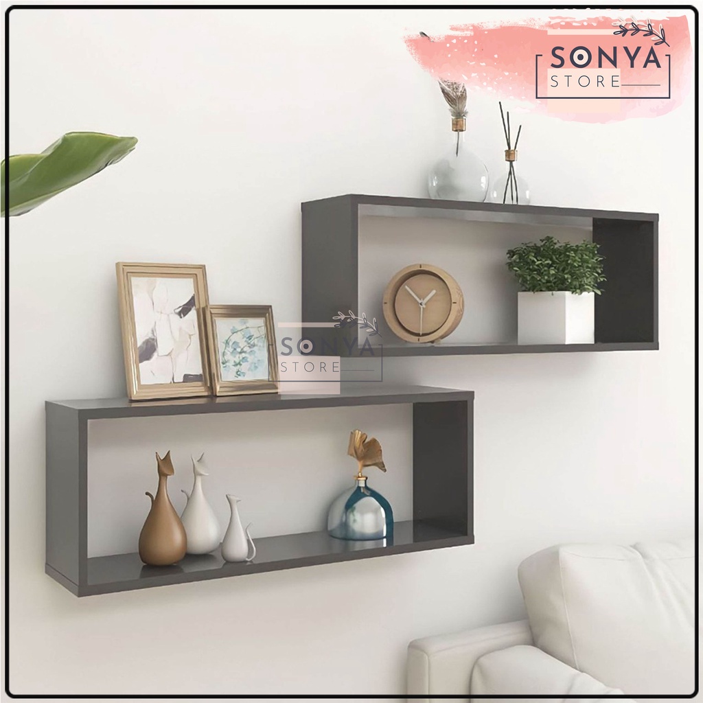 Jual Rak Dinding Minimalis Dekorasi Ruangan Tempel Tembok Gantung ...